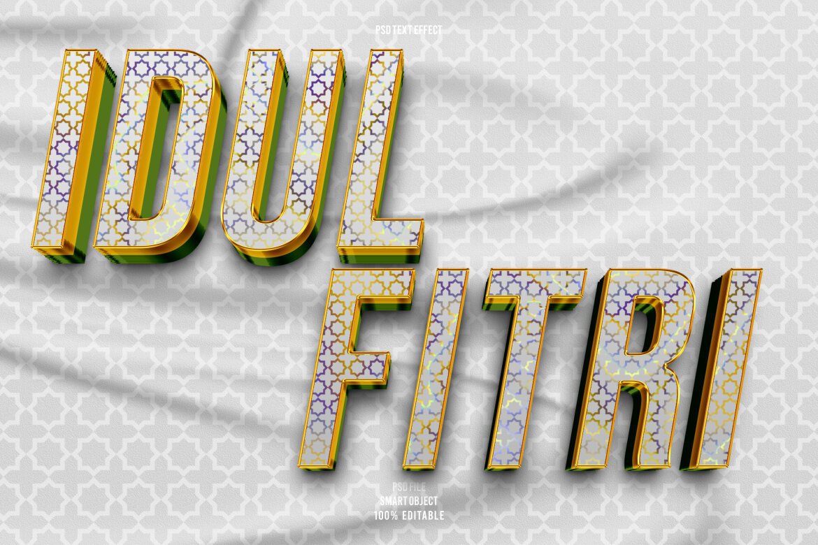 PSD idul fitri 3d editable text effect vol 2 | Deeezy