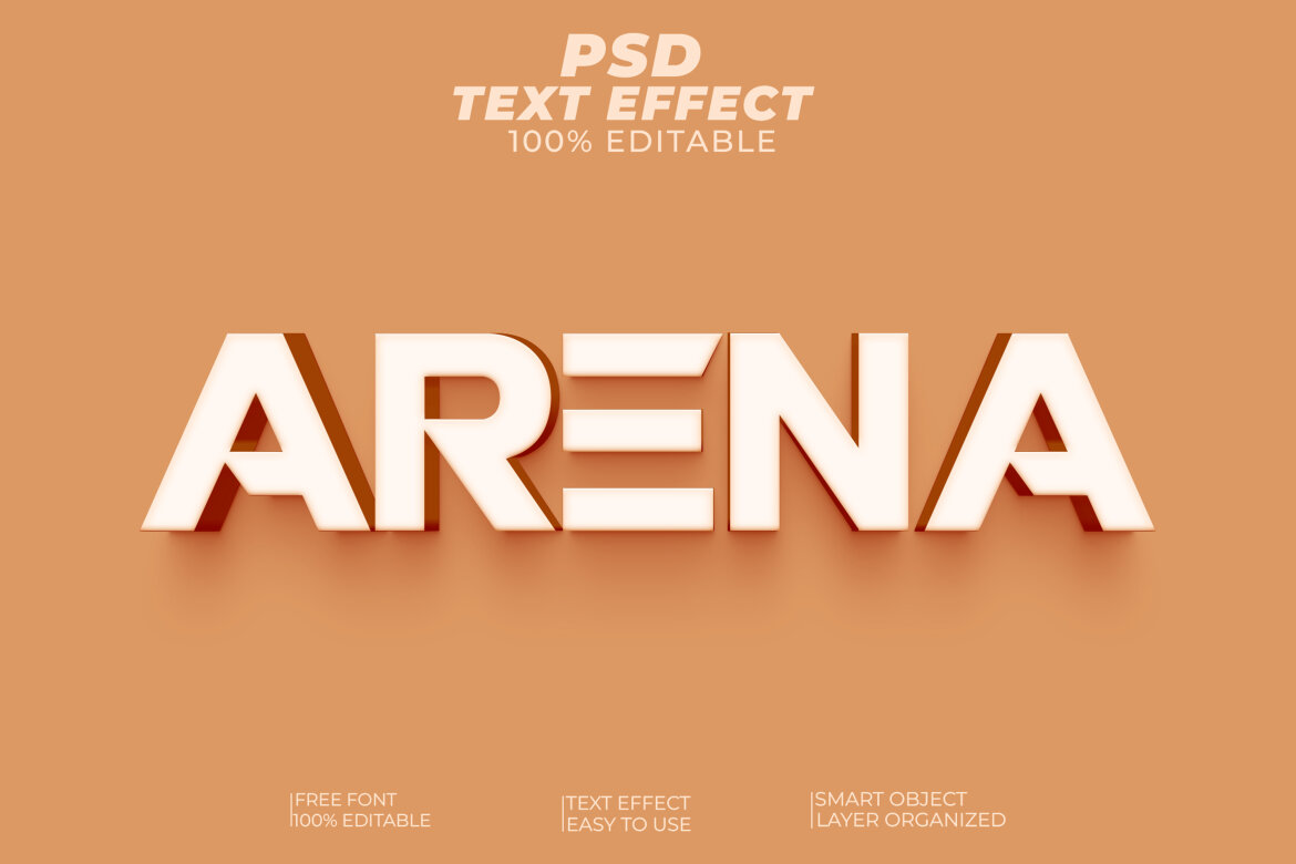 Arena Editable Premium 3d Psd Text Effect | Deeezy