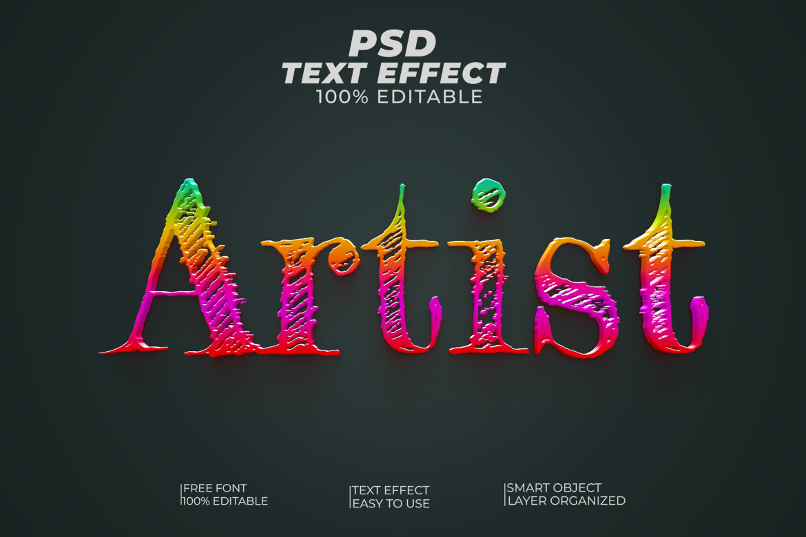 Artist Editable Premium 3d Psd Text Effect | Deeezy