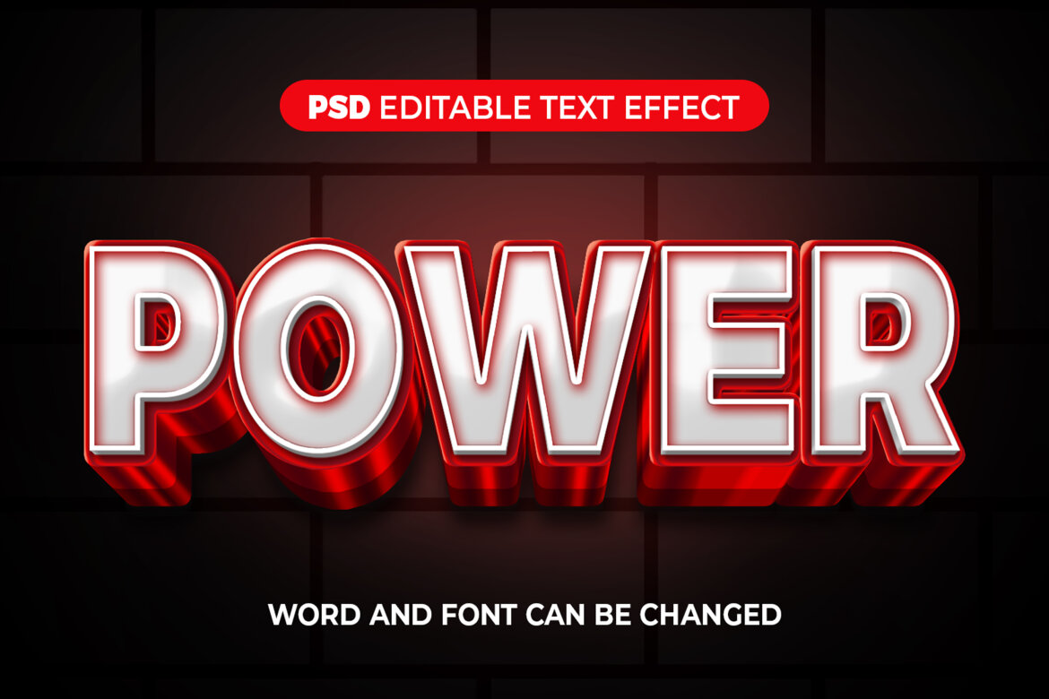 Power Editable Premium 3d Psd Text Effect (4) | Deeezy