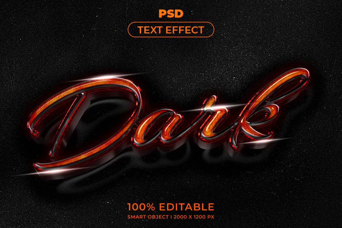 Dark Editable Premium 3d Psd Text Effect (2) | Deeezy