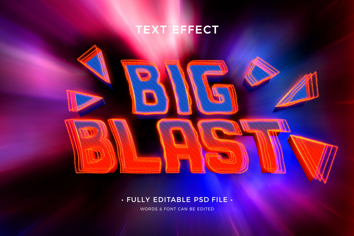 Big Blast Editable Premium 3d Psd Text Effect (2) | Deeezy