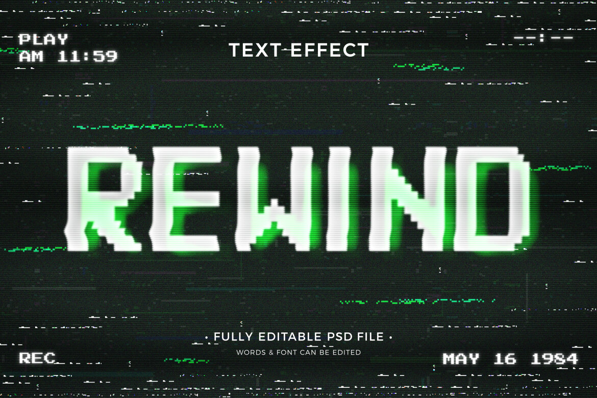 Rewind Editable Premium 3d Psd Text Effect 2 | Deeezy