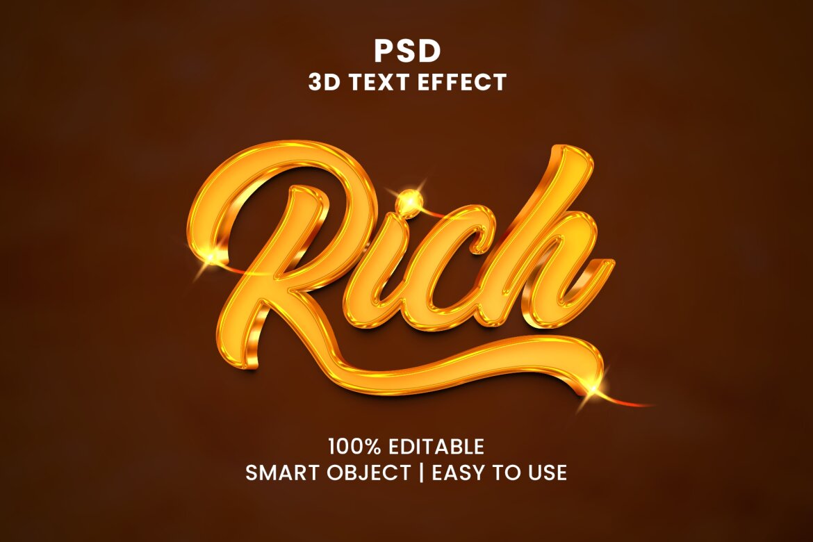 Rich 3d Editable Modern Psd Text Effect | Deeezy