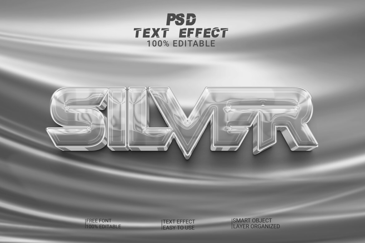 Silver Editable Psd Text Effect 2 Deeezy 