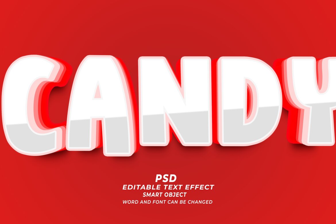 Candy 3d Editable Modern Psd Text Effect (4) | Deeezy
