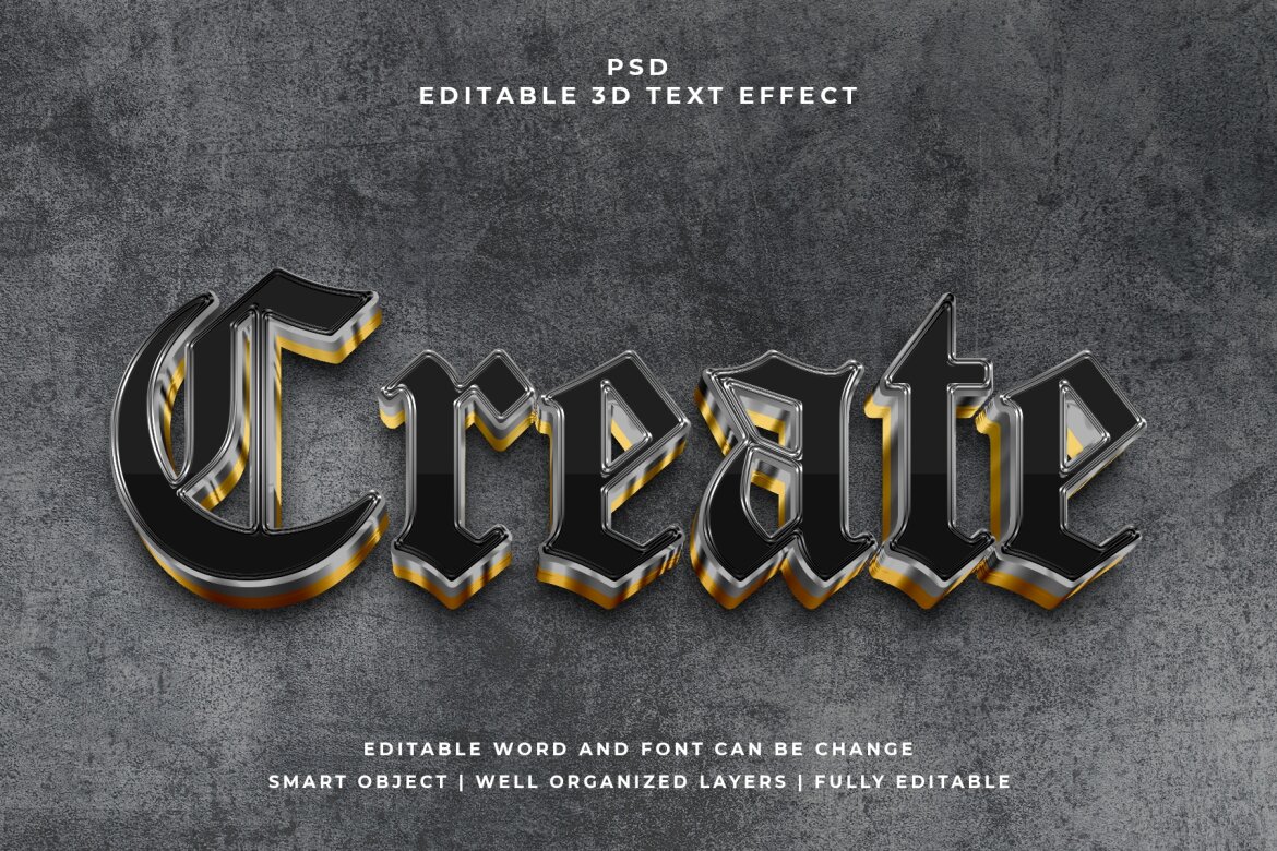 Create 3d Editable Modern Psd Text Effect (3) | Deeezy