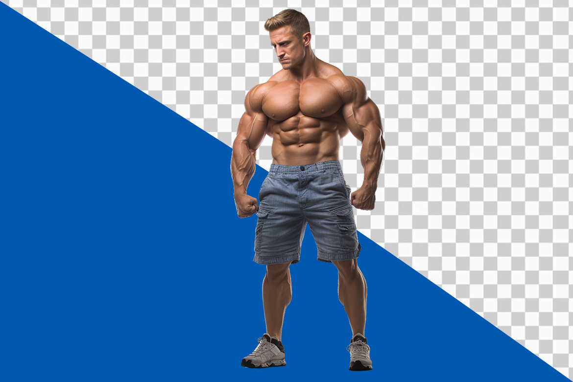 Portrait of a muscular man on transparent background PNG image | Deeezy