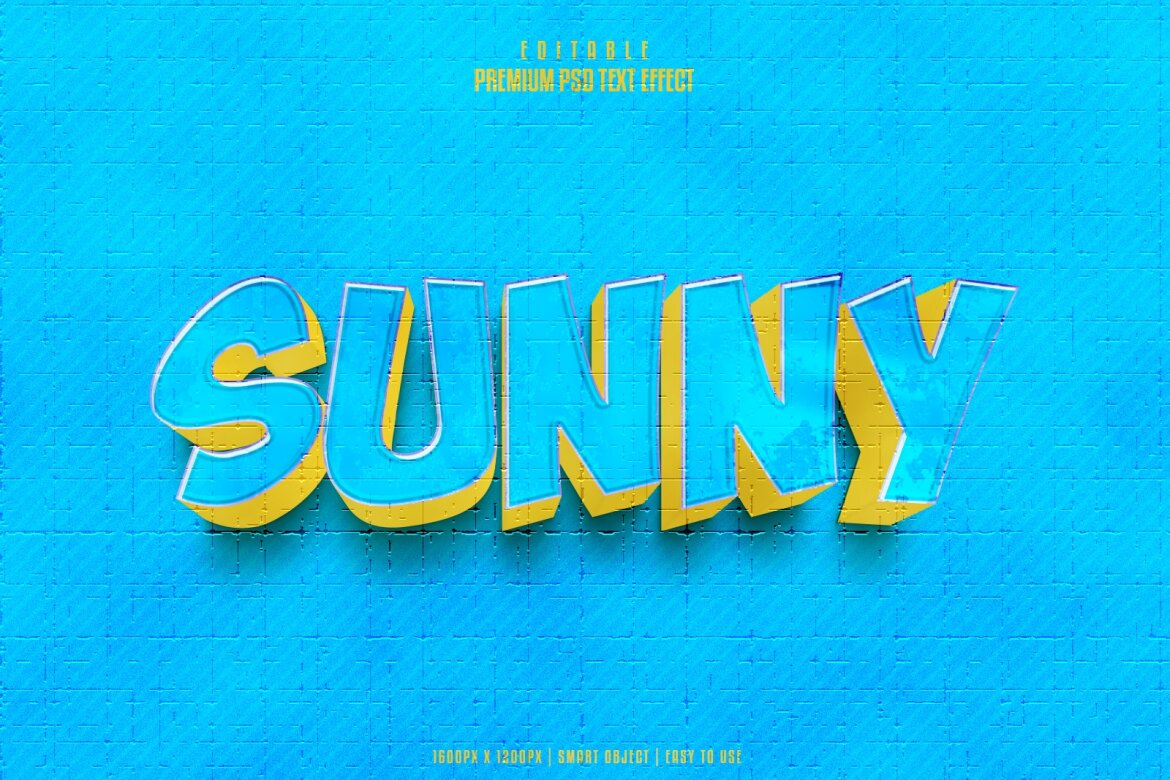 Sunny 3d Editable Modern Psd Text Effect | Deeezy