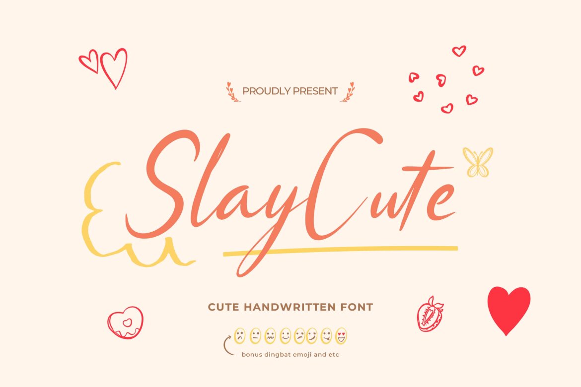 Slaycute | Cute Handwritten Font | Deeezy