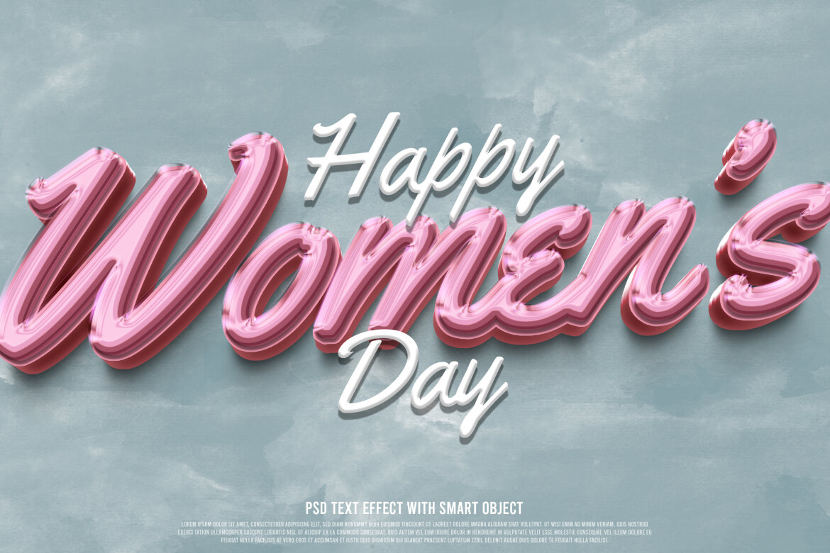 Happy women day 3d Premium Quality Editable Psd Text Effect | Deeezy