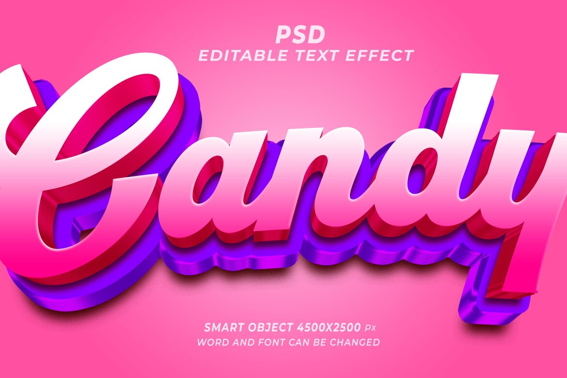 Candy Food Sugar 3d Premium Quality Editable Psd Text Effect (4) | Deeezy