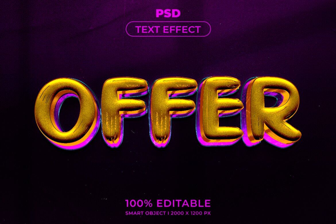 Offer 3d Psd Editable Modern Style Text Effect | Deeezy