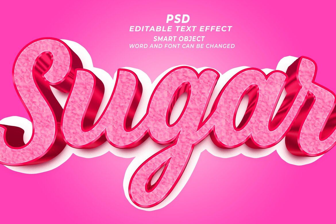 Candy Food Sugar 3d Premium Quality Editable Psd Text Effect (3) | Deeezy