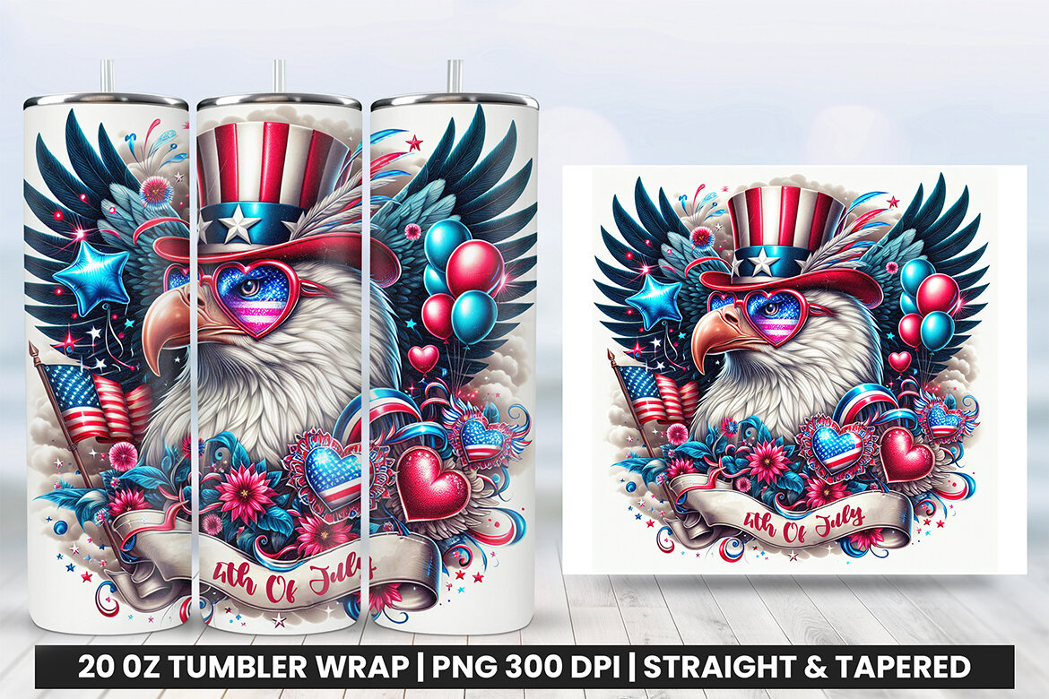 4th of July Tumbler Wrap Patriotic Eagle | Deeezy