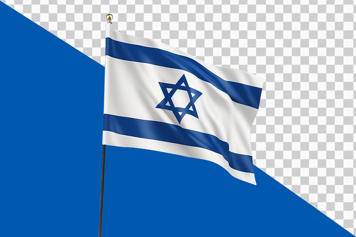 Israel Flag on transparent Background | Deeezy