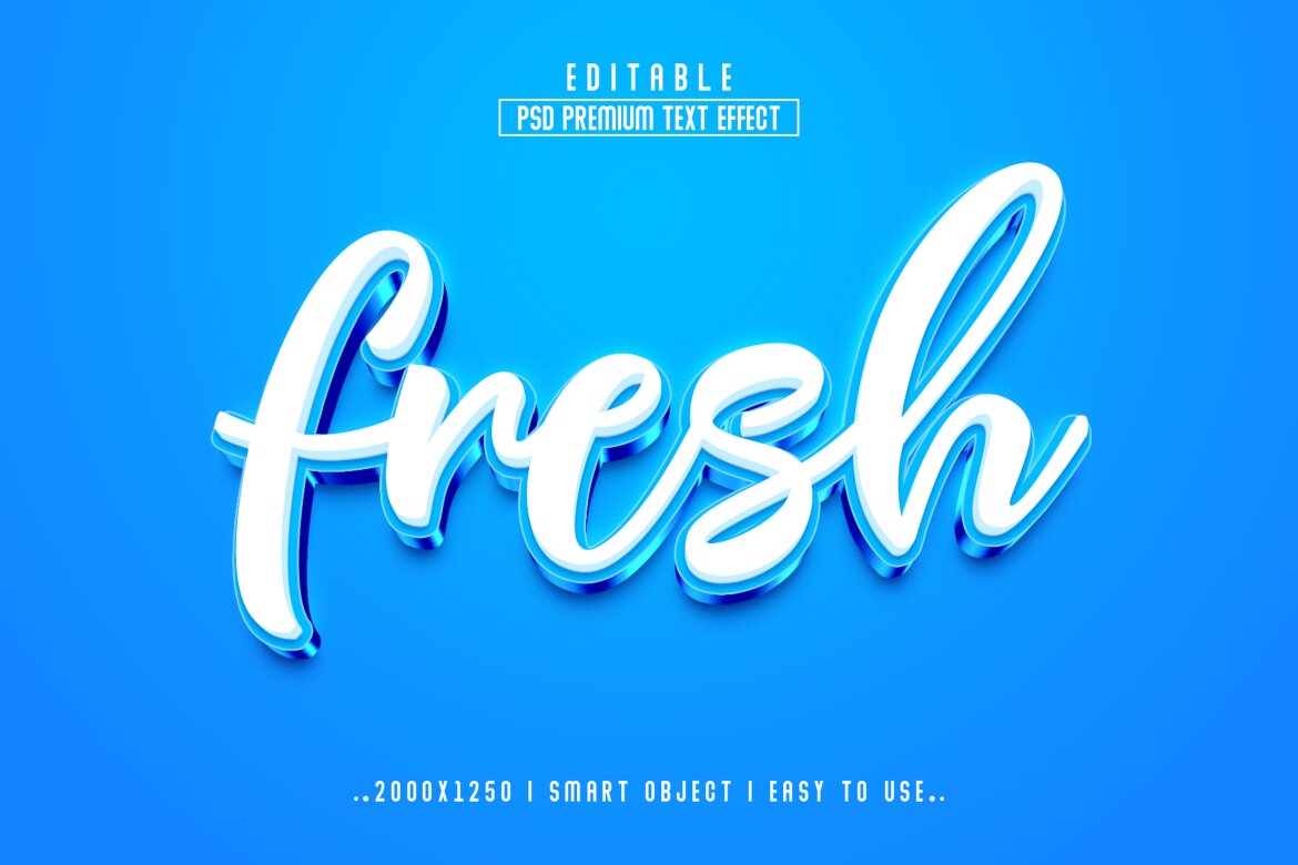 Fresh 3d Psd Editable Modern Text Effect Style (3) | Deeezy