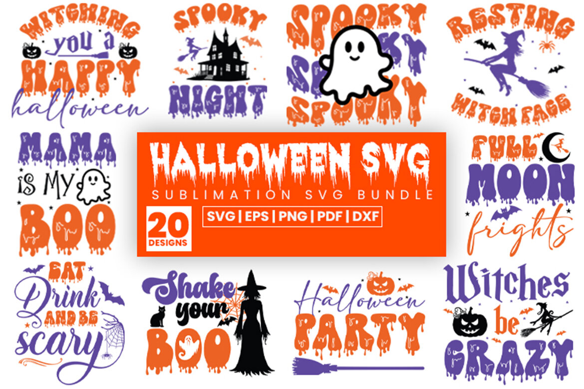 Halloween Sublimation SVG Bundle | Halloween Spooky Season Craft SVG | Deeezy