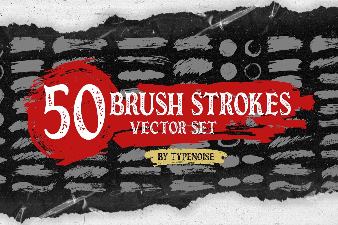 Painted Brush Strokes Vector Set | Deeezy