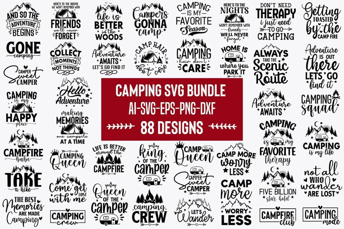 Camping SVG Bundle | Deeezy