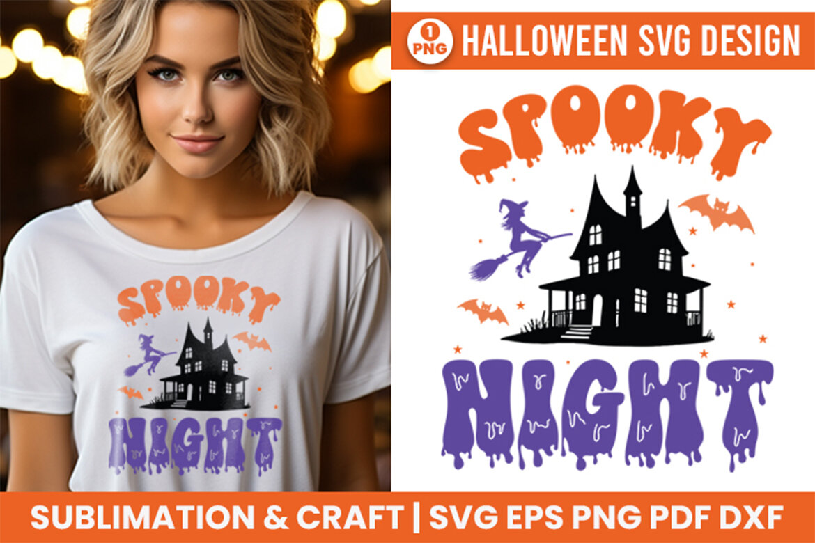 Halloween Season Spooky Night Sublimation SVG Design | Deeezy