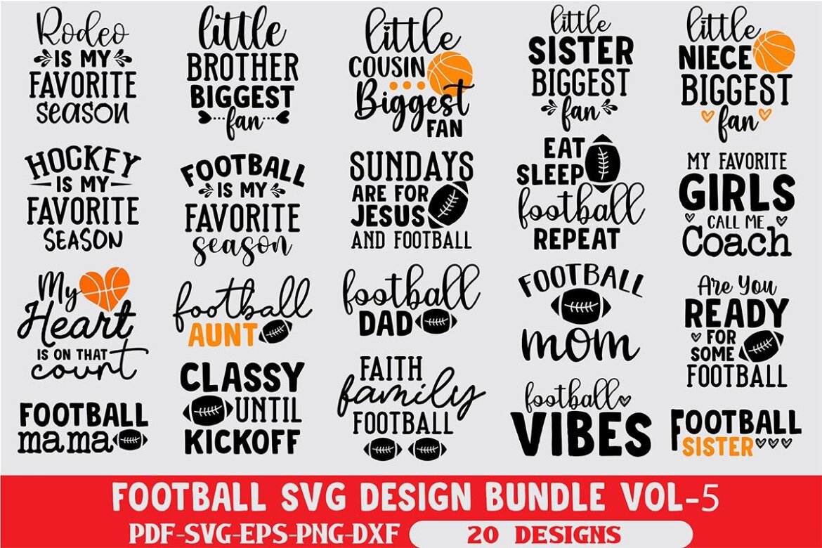 Football SVG Design Bundle | Deeezy