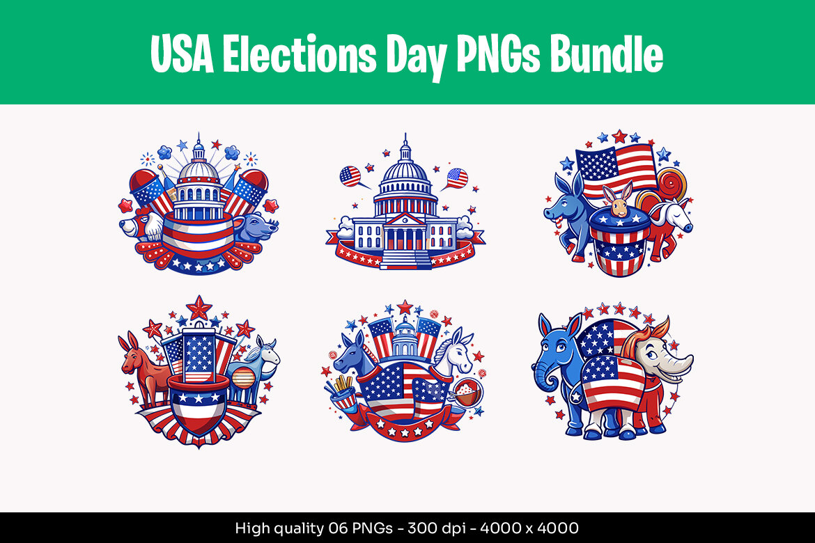 USA Elections Day PNGs Bundle | Deeezy