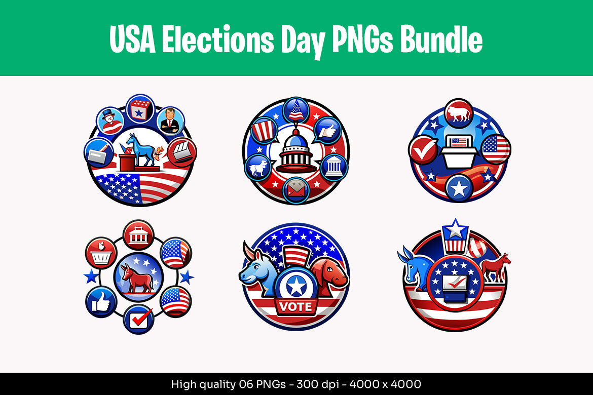 USA Elections Day PNGs Bundle | Deeezy