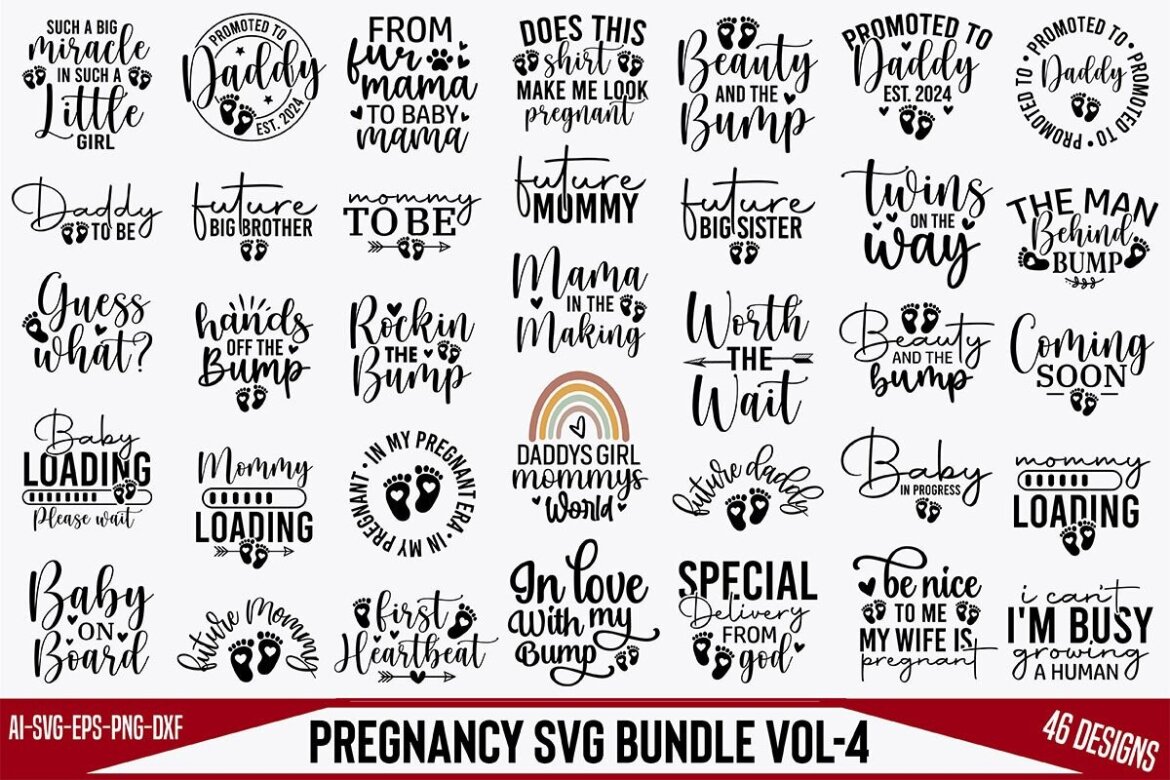 Pregnancy SVG Bundle | Deeezy