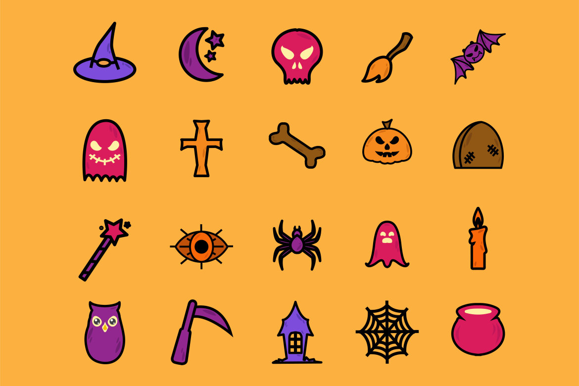 Playful Cartoon Halloween Icons | Deeezy