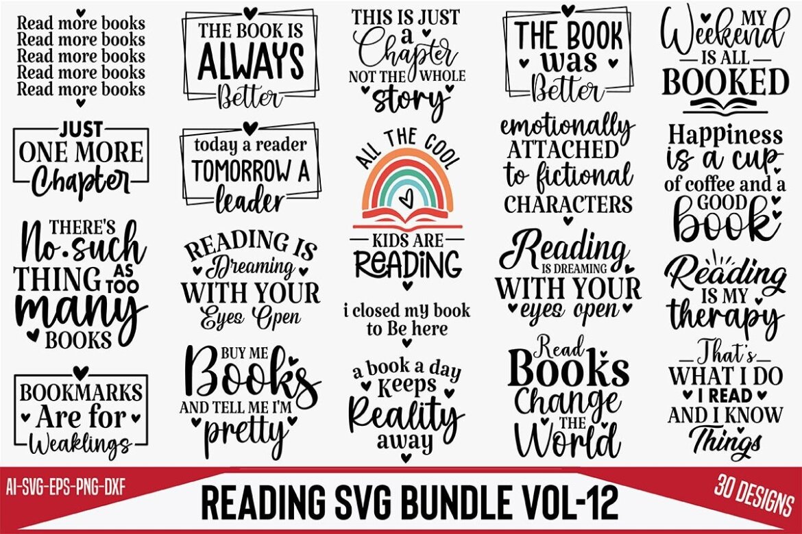 Reading SVG Bundle | Deeezy