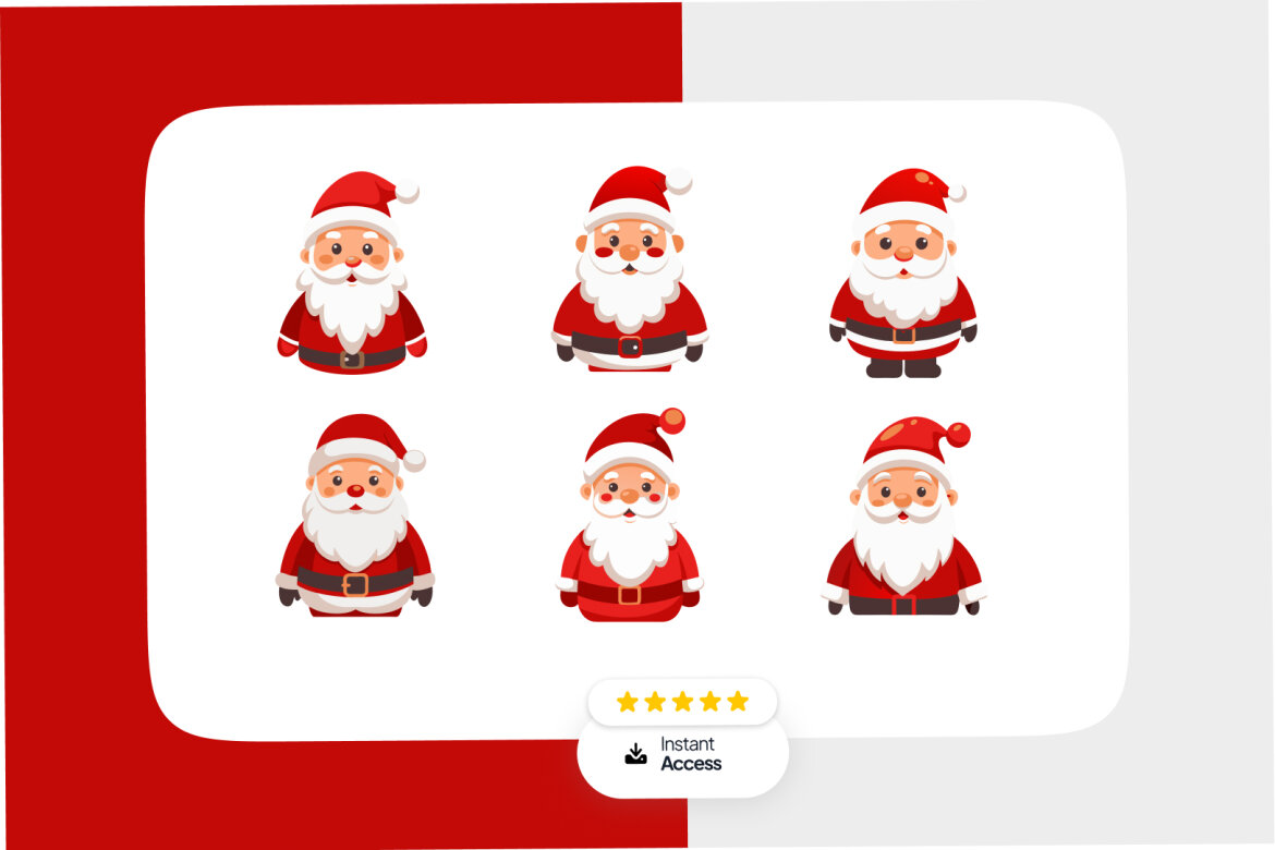 Adorable Cute Chibi Santa Claus Sticker PNGs – Transparent Background ...