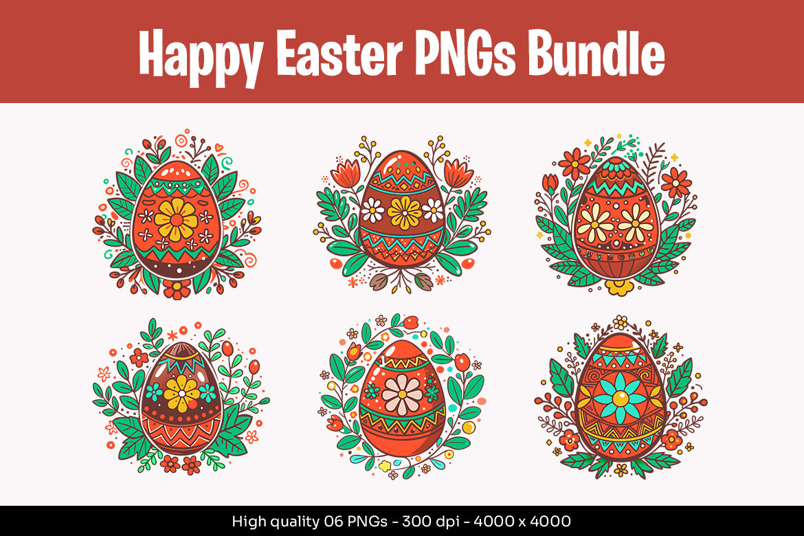 Happy Easter Designs PNG Bundle | Deeezy