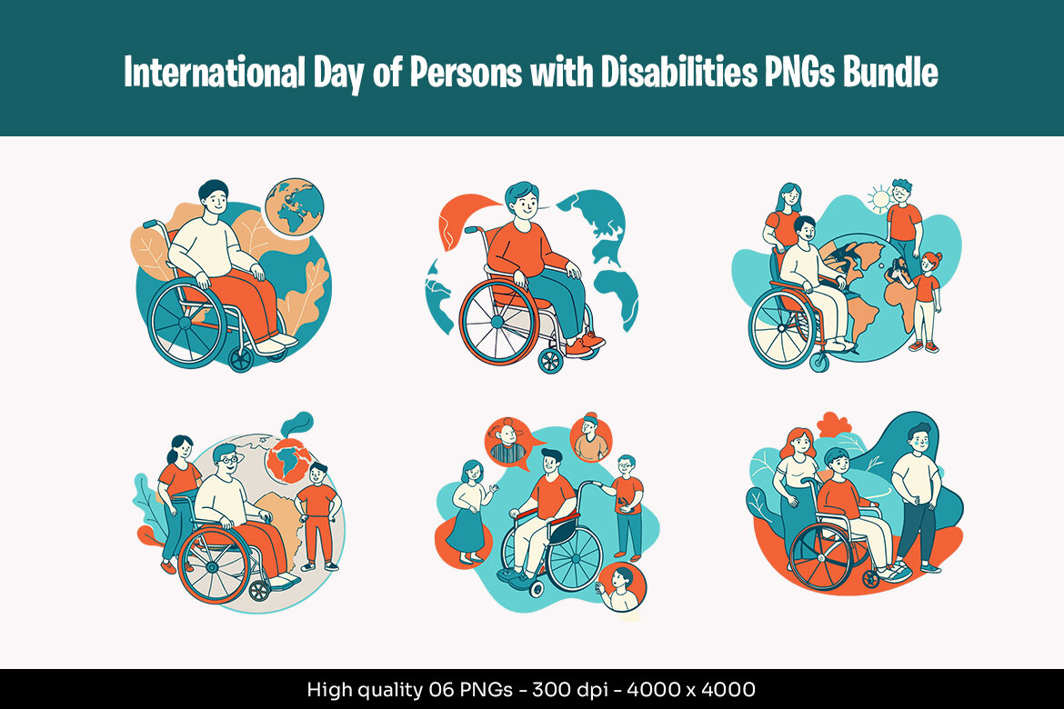 International Day of Persons with Disabilities Designs PNG Bundle | Deeezy