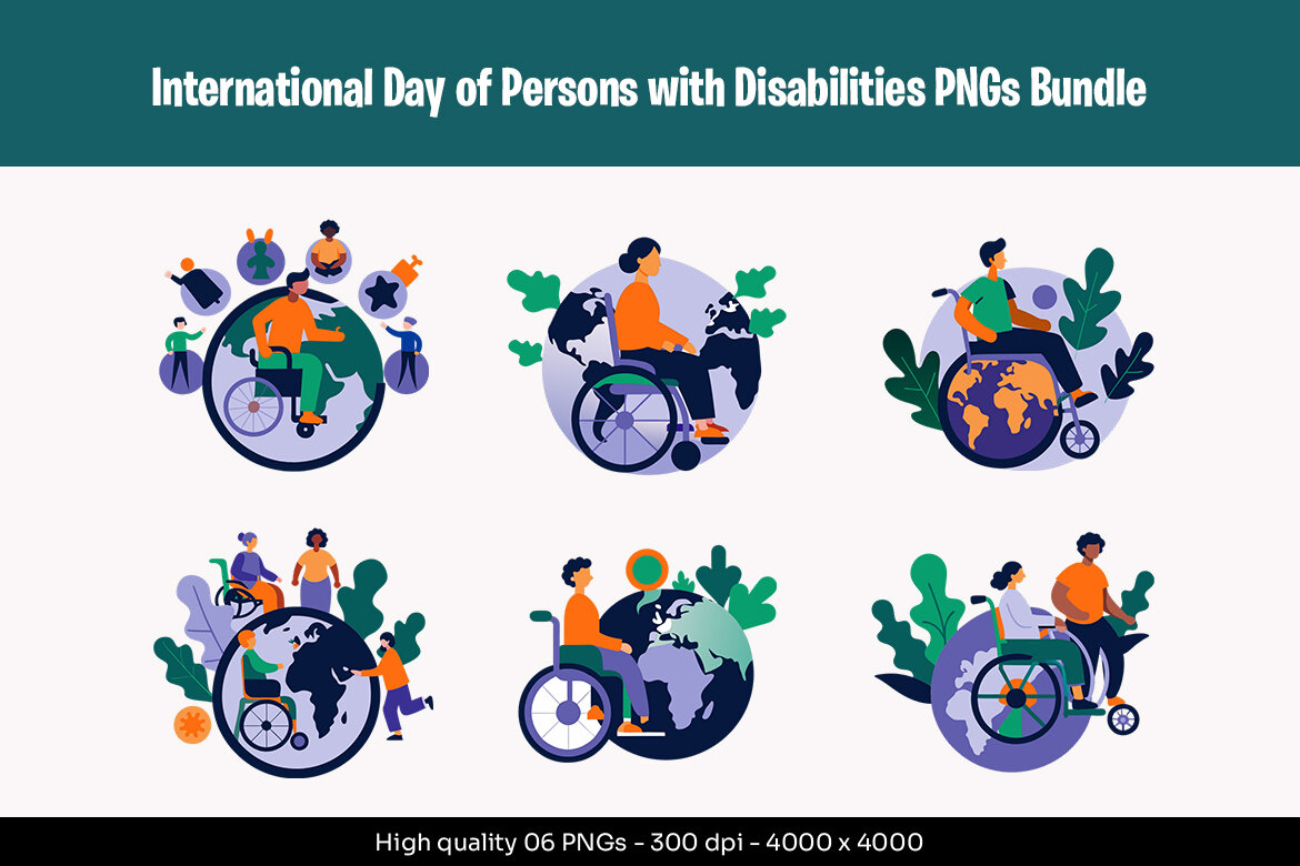International Day of Persons with Disabilities Designs PNG Bundle | Deeezy