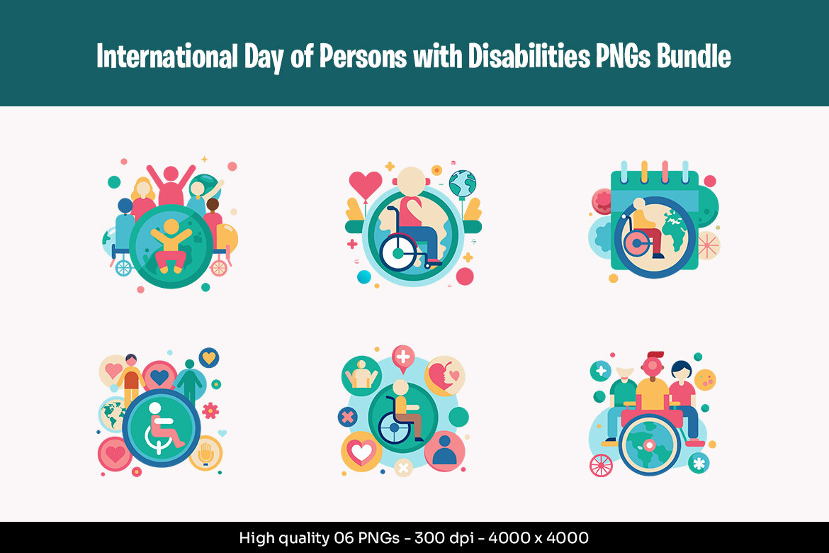 International Day of Persons with Disabilities Designs PNG Bundle | Deeezy