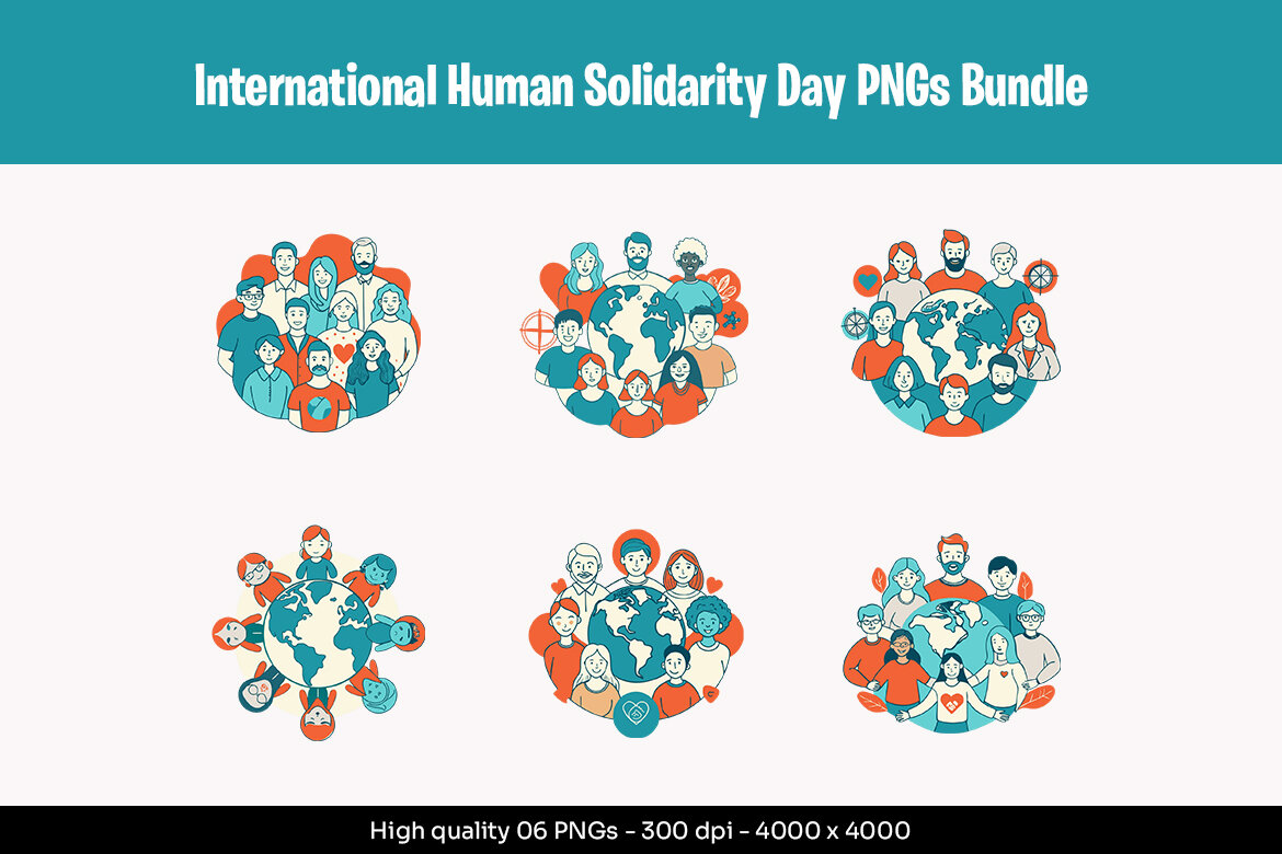 International Human Solidarity Day Designs PNG Bundle | Deeezy