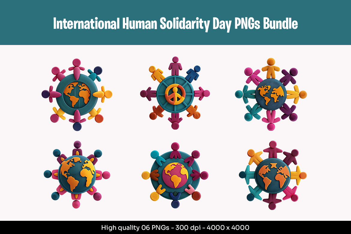 International Human Solidarity Day Designs PNG Bundle | Deeezy