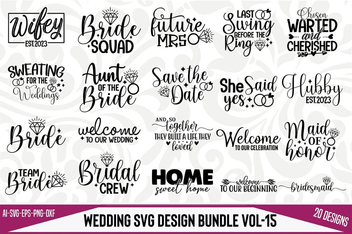 Wedding SVG Design Bundle | Deeezy