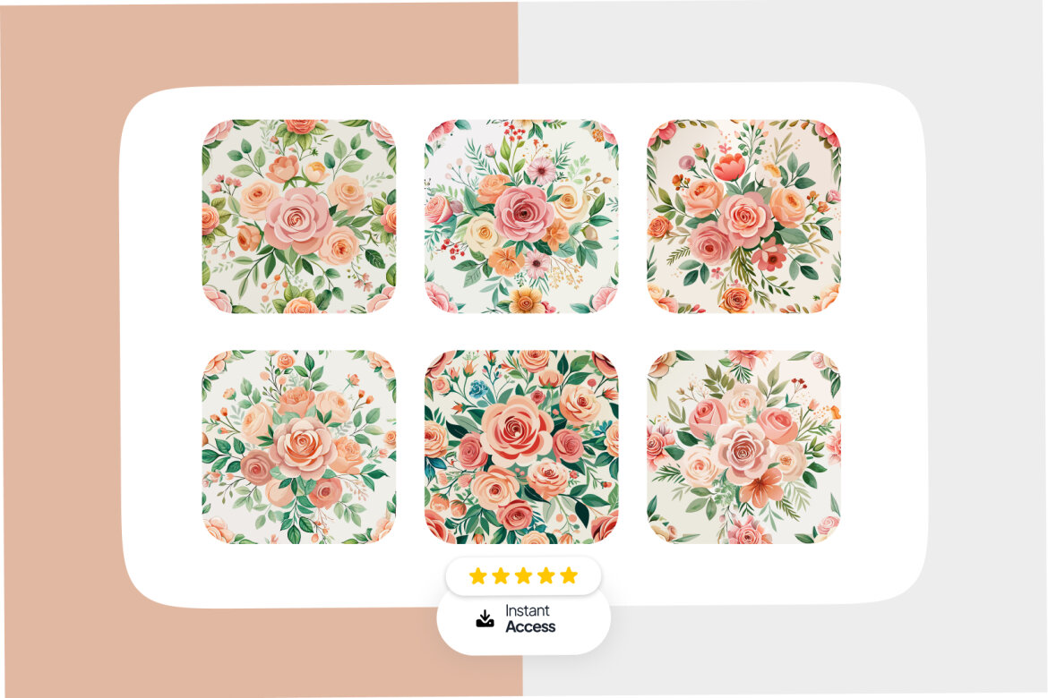 Watercolor Flower Seamless Pattern Pack – Elegant and Artistic Designs ...
