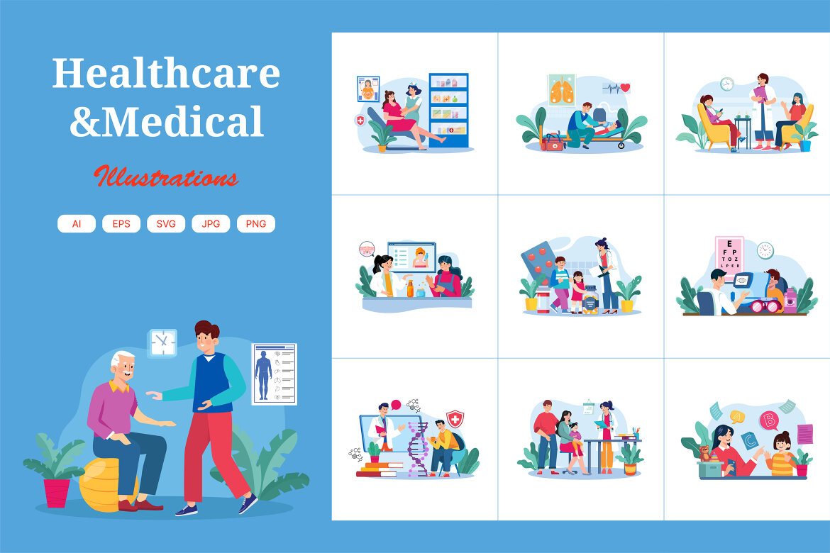 M716_Healthcare & Medical Illustration Pack 2 | Deeezy