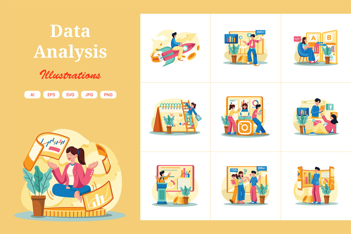 M702_Data Analysis Illustration Pack | Deeezy