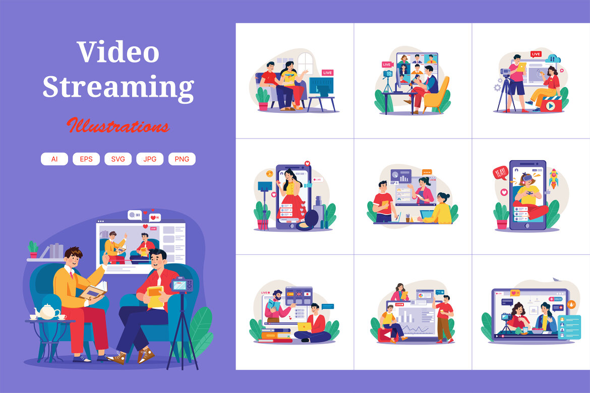M698_Video Streaming Illustration Pack 1 | Deeezy