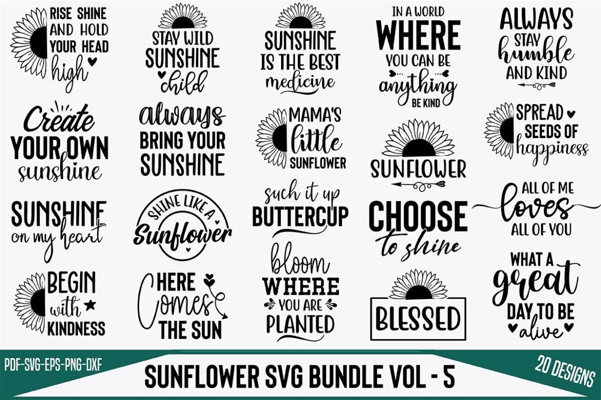 Sunflower SVG Bundle | Deeezy