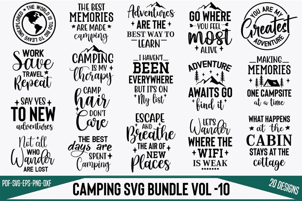 Camping SVG Bundle | Deeezy