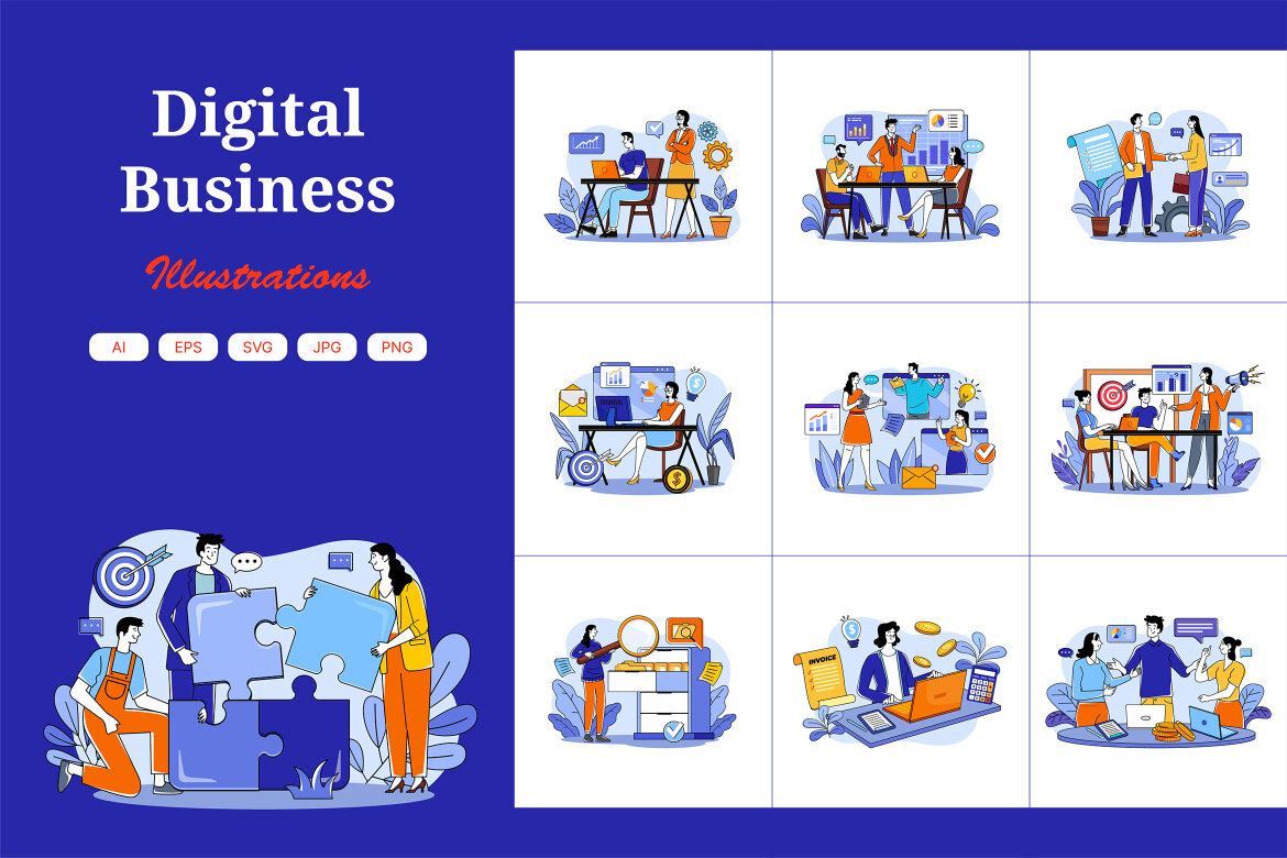M672_Digital Business Illustration Pack 1 | Deeezy