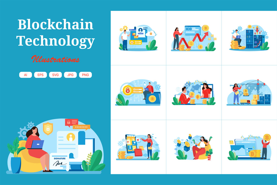 M654_Blockchain Illustration Pack | Deeezy