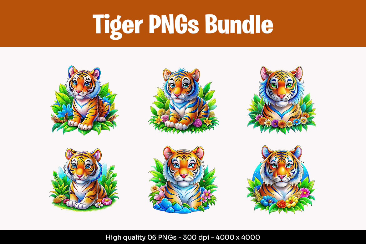 Tiger Designs PNG Bundle | Deeezy