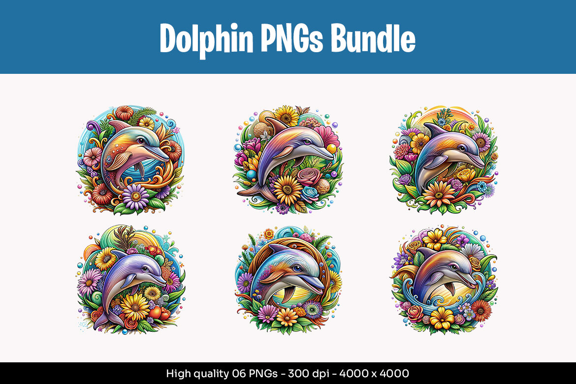 Dolphin Designs PNG Bundle | Deeezy