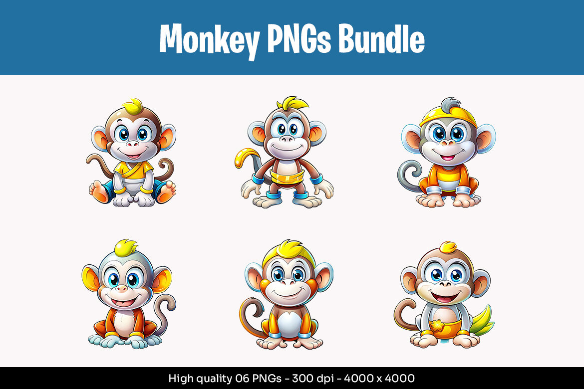 Monkey Designs PNG Bundle | Deeezy